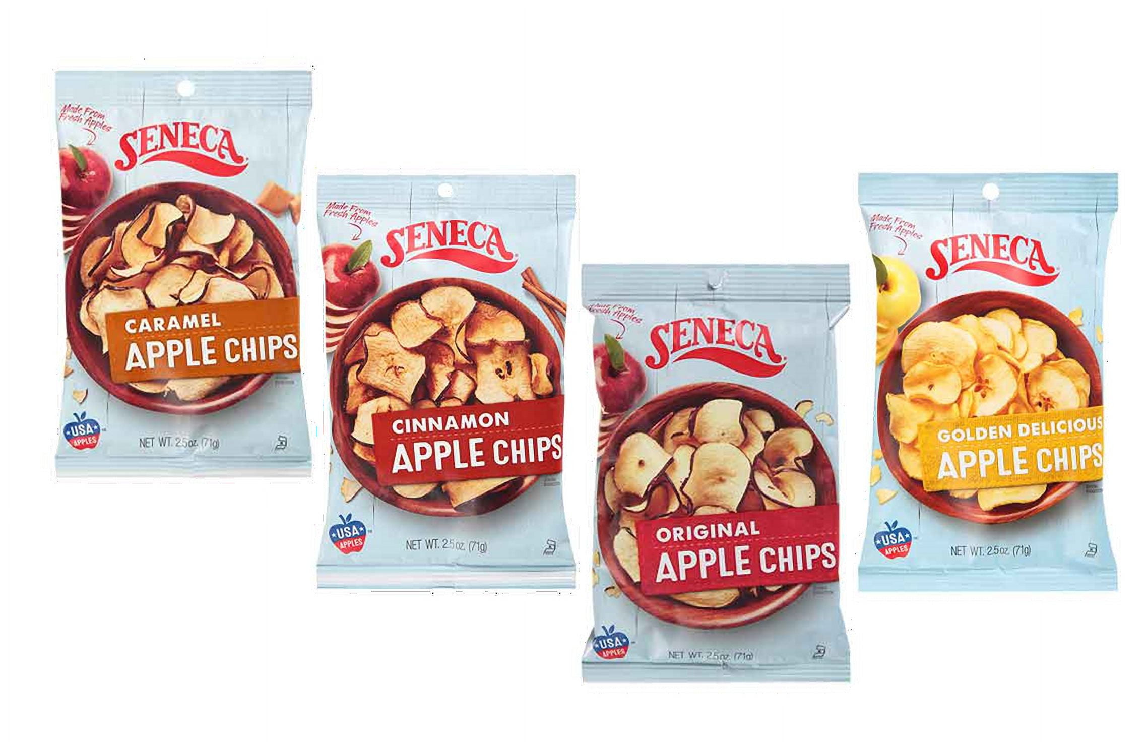 Seneca Healthy Snacks: Original, Golden, Caramel & Cinnamon Crispy ...