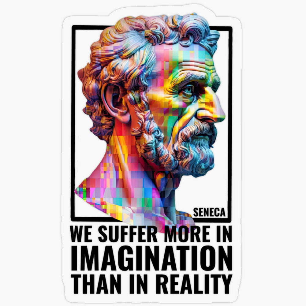 Seneca Stoic We Suffer More In Imagination Transparent Stickerphone ...