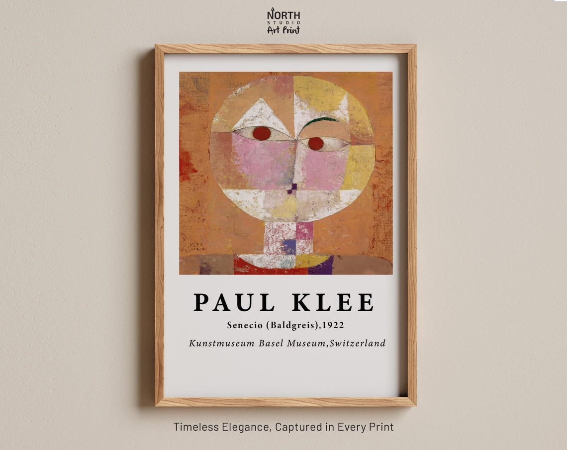 Senecio Print, Paul Klee 1922 Abstract Portrait Art Print, Geometric ...