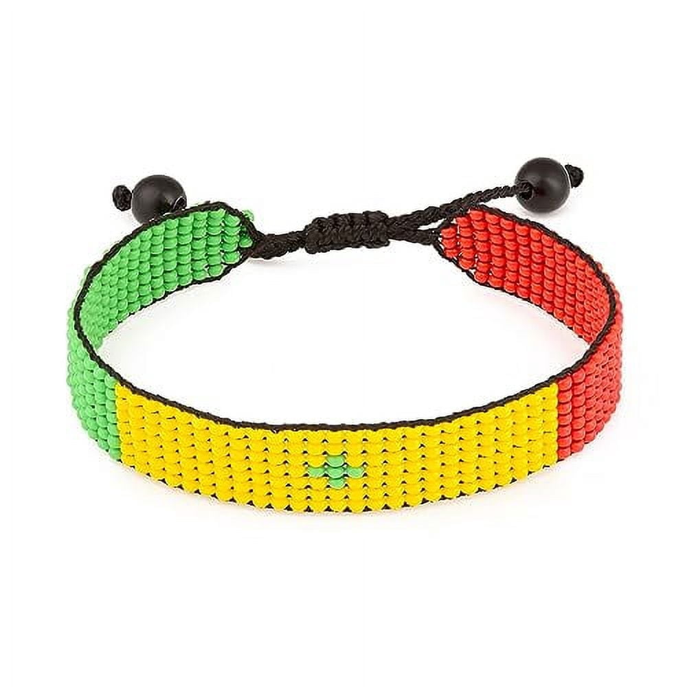 Senegal Flag Bracelet: Handmade Bracelet,Adjustable Beaded Boho-Style ...