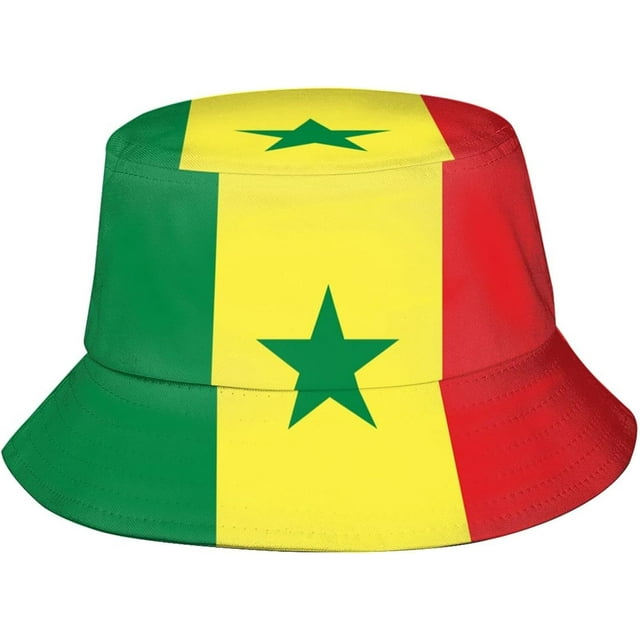 Senegal Flag Sun Cap Unisex Bucket Hats,Packable Fisherman Hats Outdoor ...