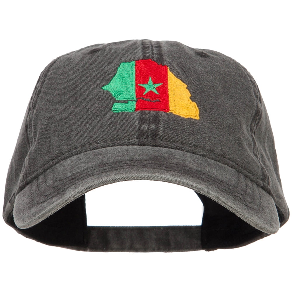 Senegal Map Flag Embroidered Washed Cap - Black OSFM - Walmart.com