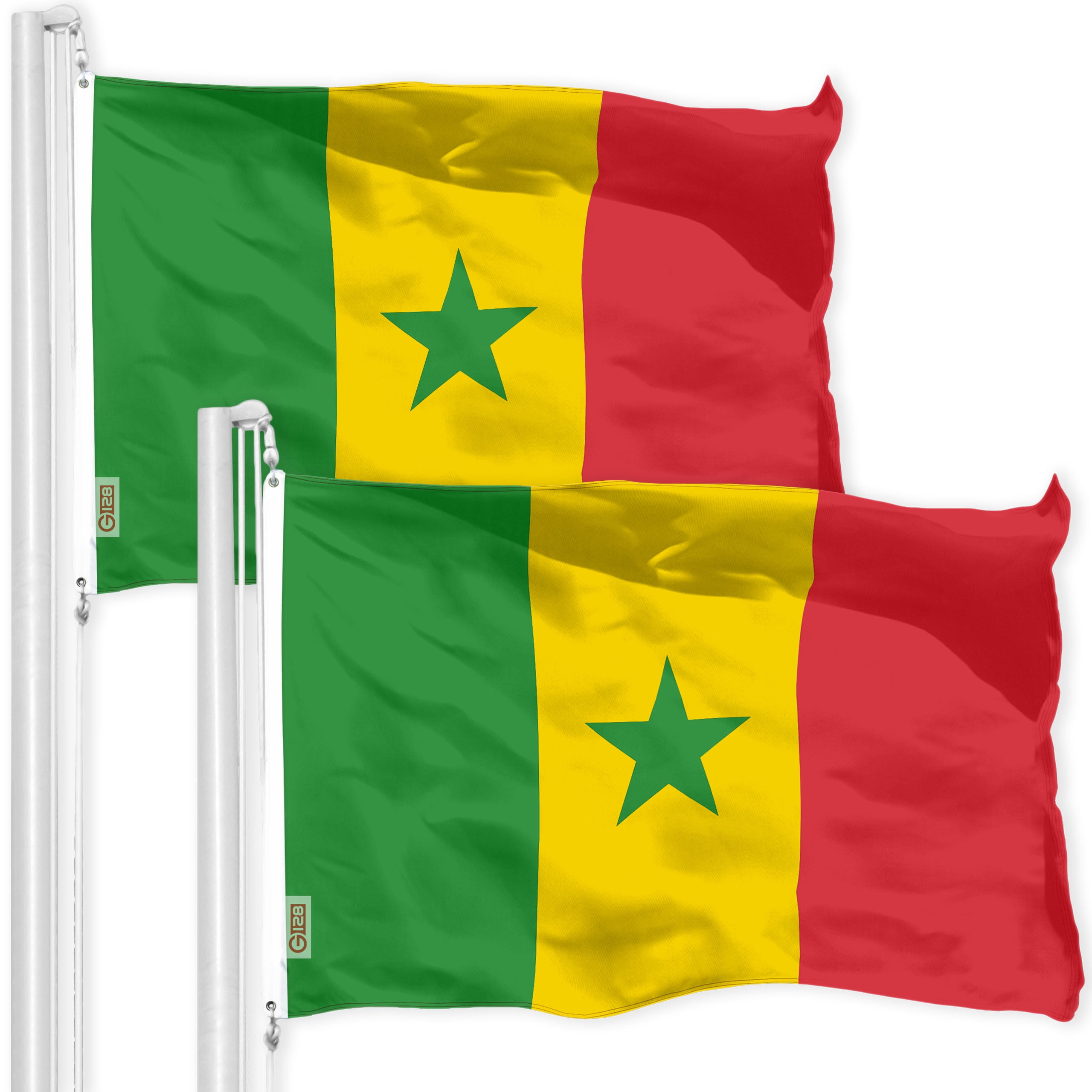 Senegal Senegalese Flag 3x5FT 2-Pack 150D Printed Polyester By G128 ...