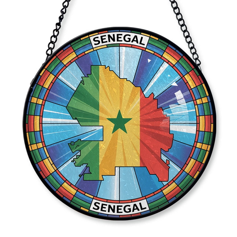 Senegal Travel Decor Suncatcher Stained Glass Window Hanging, Gift for ...