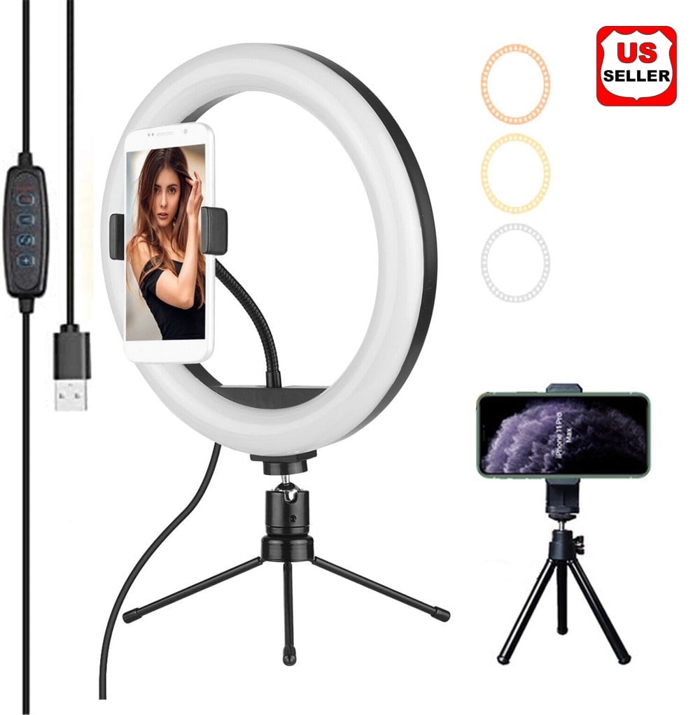 Senew 10 Inch LED Ring Light with Tripod Stand 3200K-5500K Dimmable ...