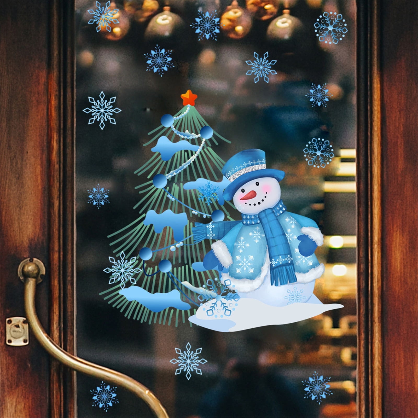 Senew Christmas Winter Wonderland Window Cling - Festive Snowman ...