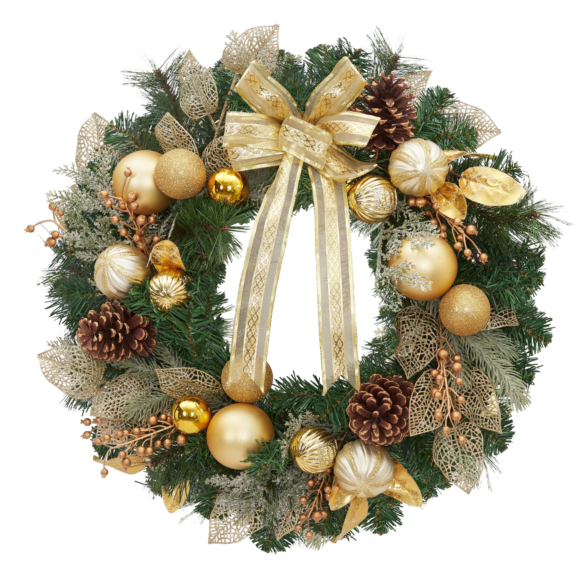 Senfot 18"/24" Christmas Wreath for Front Door with 20 LED Lights ...
