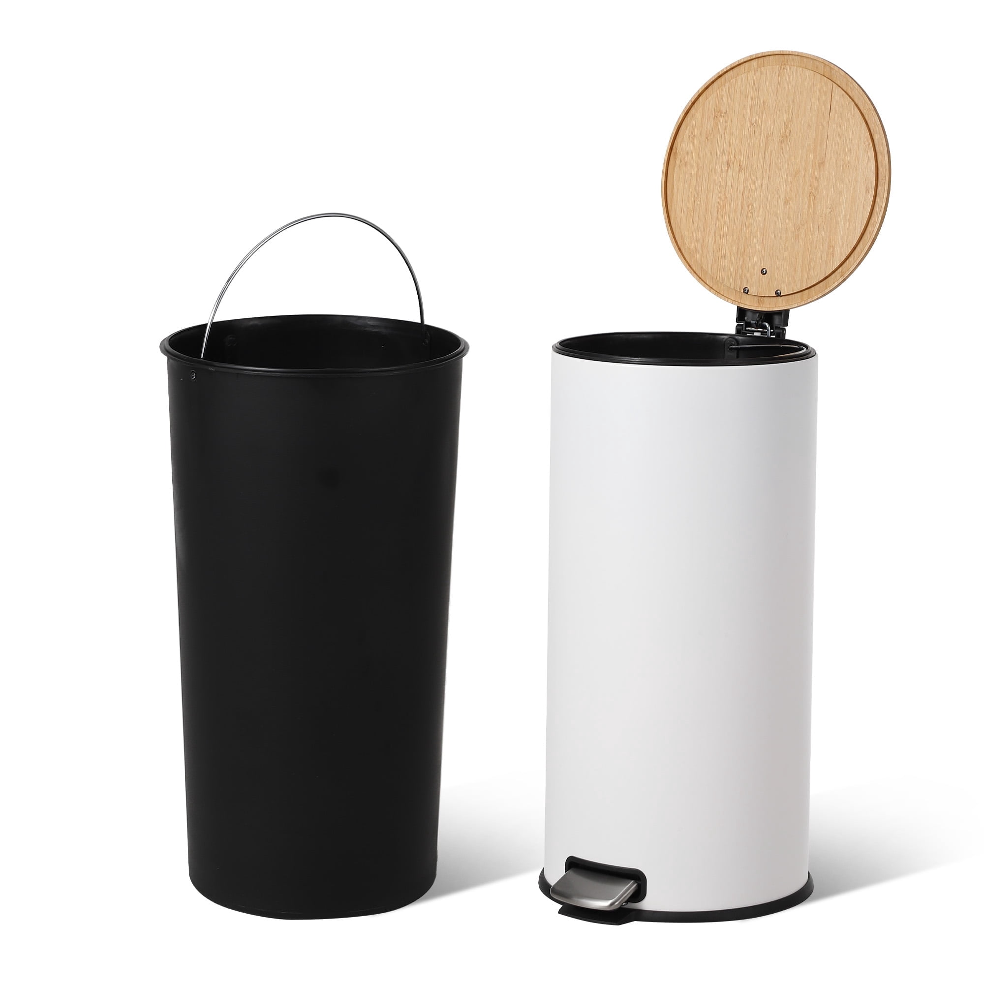 Senfot 8 Gallon Stainless Steel Kitchen Trash Can, Foot Pedal with ...