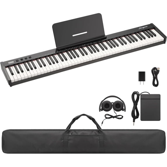 Senfot 88-Key Semi-Weighted Piano Keyboard, Full-Size Electric Keyboard ...