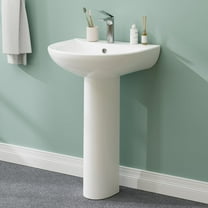 FOLDLIFE Bathroom Pedestal Sinks,Rectangular Pedestal Sink 26" W X 20 ...