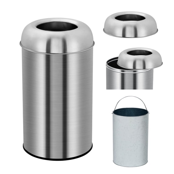Senfot Open Top Trash Can, 18.5 Gallon Indoor/Outdoor Round Garbage Can ...