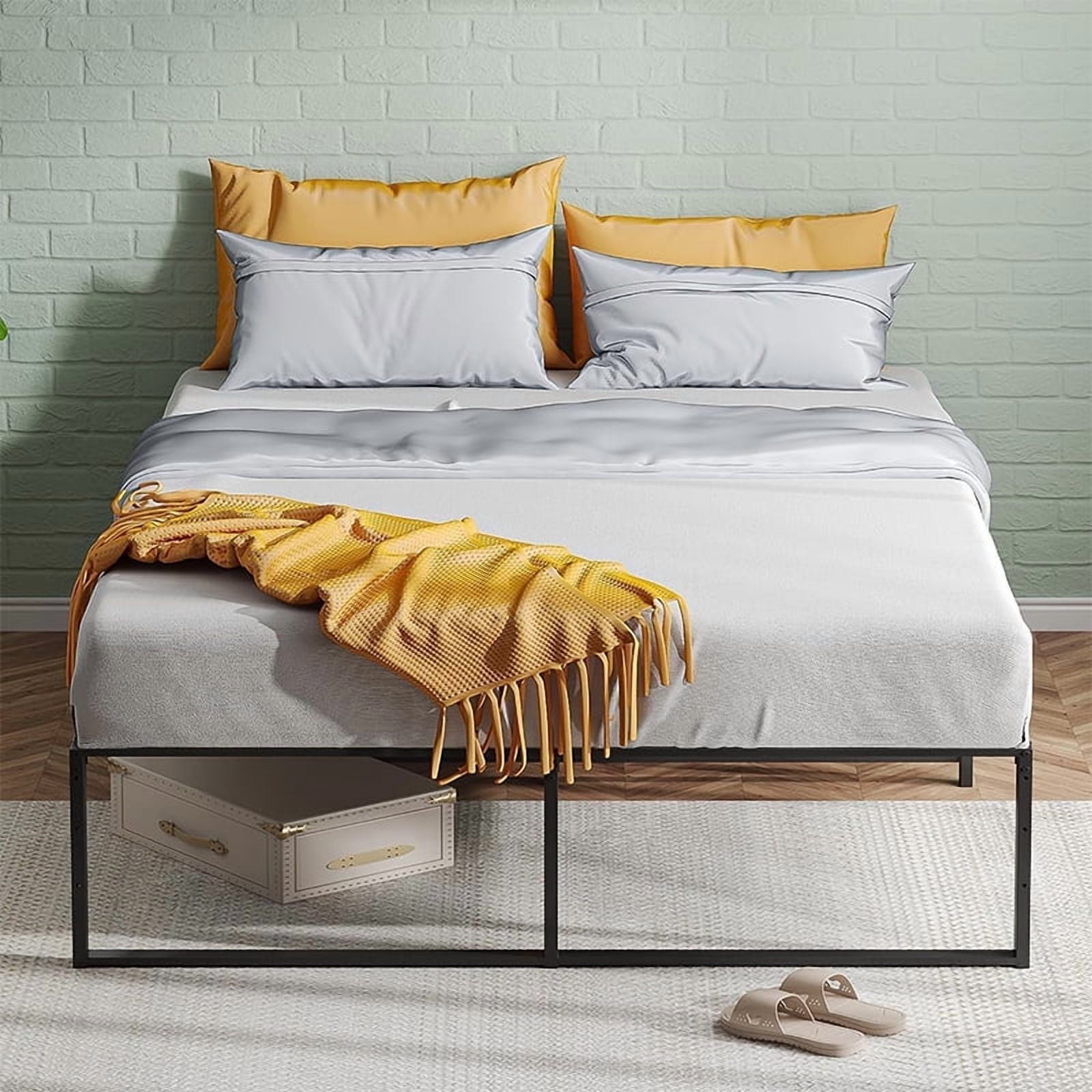 Senfot Queen Size Ultra Sturdy Metal Bed Frame, 3-in-1 Steel Support ...