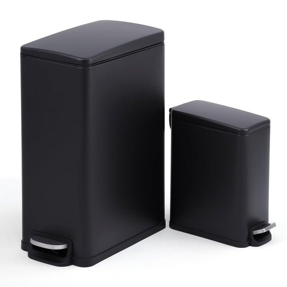 Senfot Trash Can, Step Garbage Can with Soft-Close Lid, Stainless Steel ...