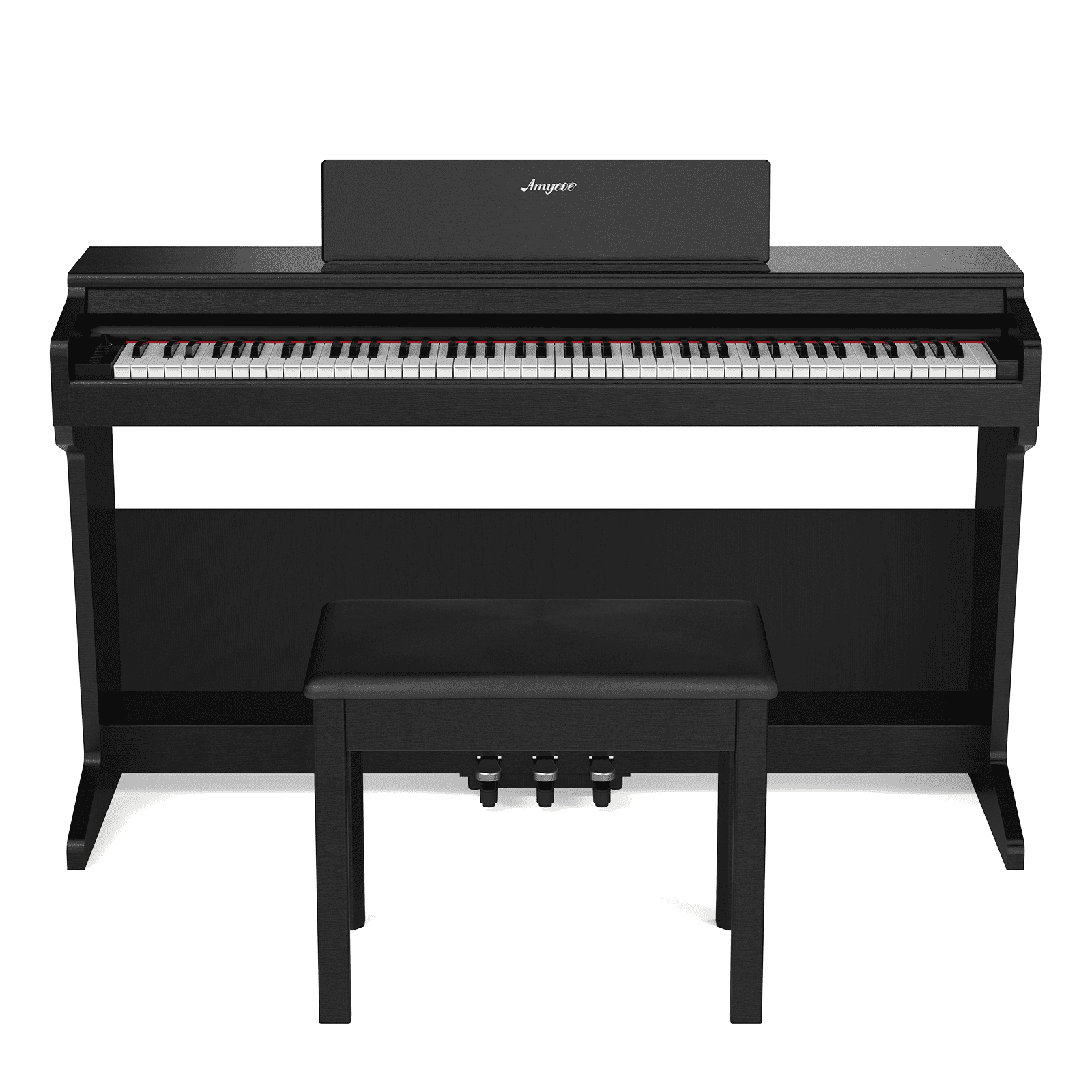 Senfot Upright Digital Piano, 88-Key Weighted Piano with Bench, Full ...