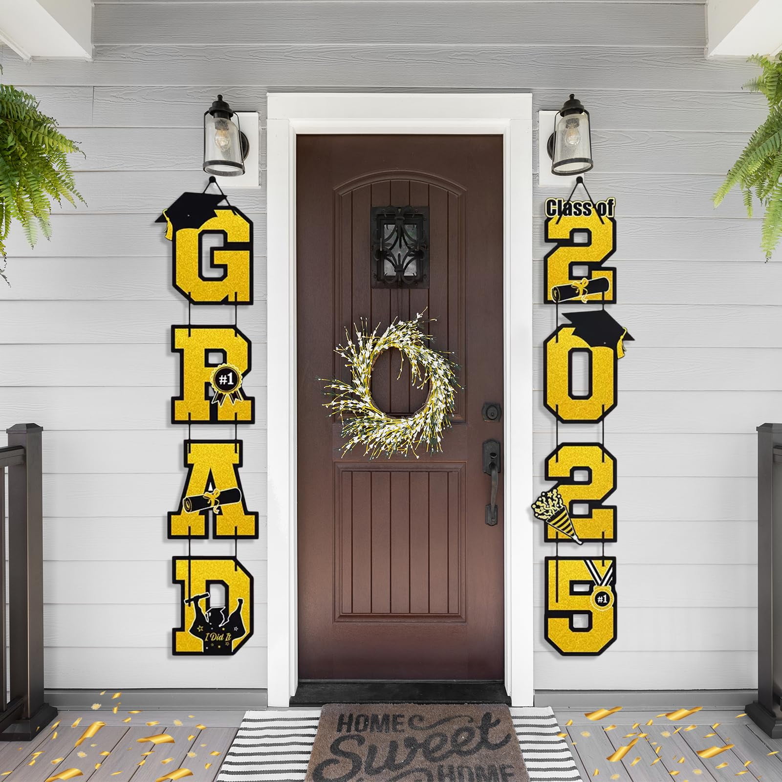 SengTu Gold Porch Graduation STF9 Door Banner 2025 for Front Door, Grad ...