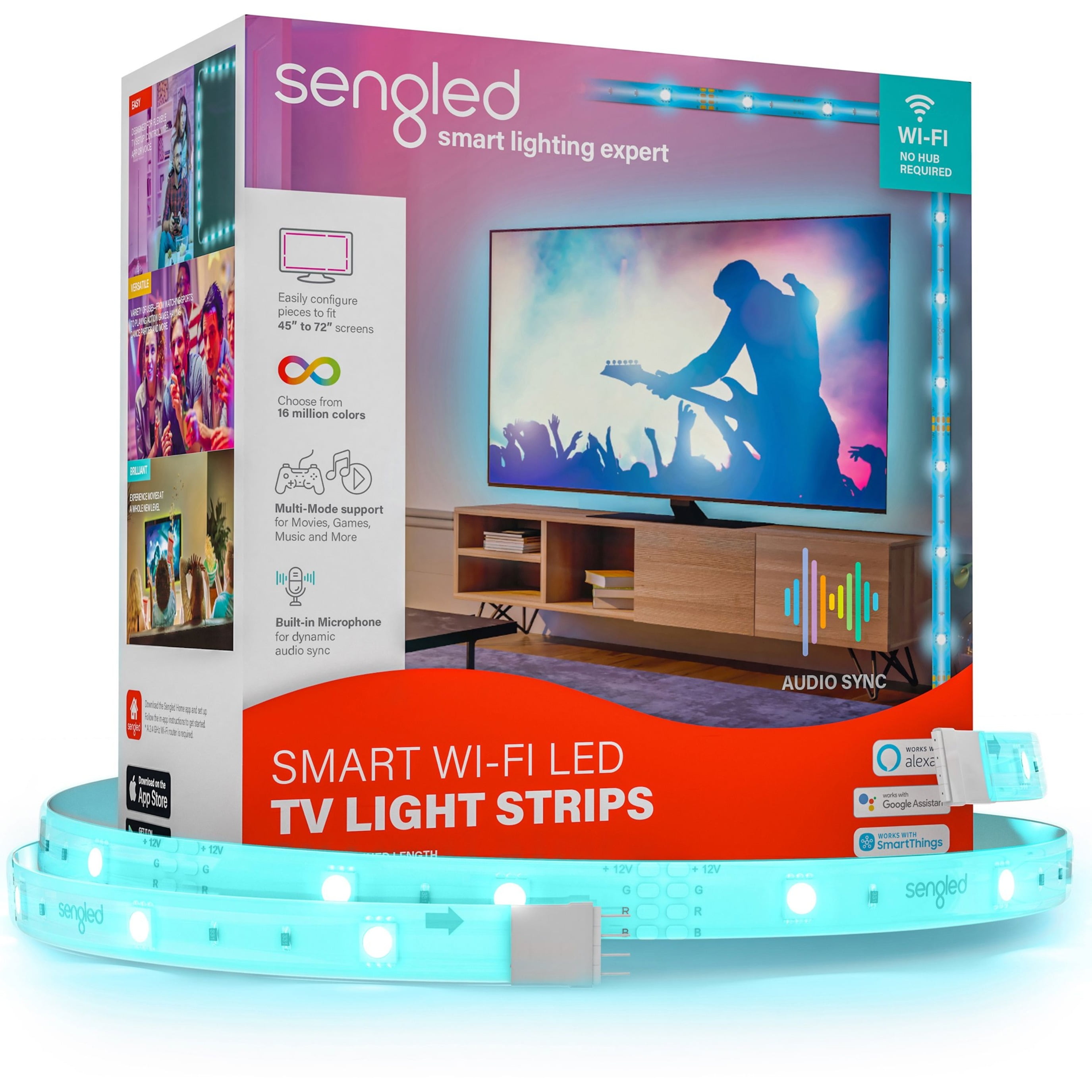 Sengled Smart Wi-Fi LED TV Light Strips - Walmart.com