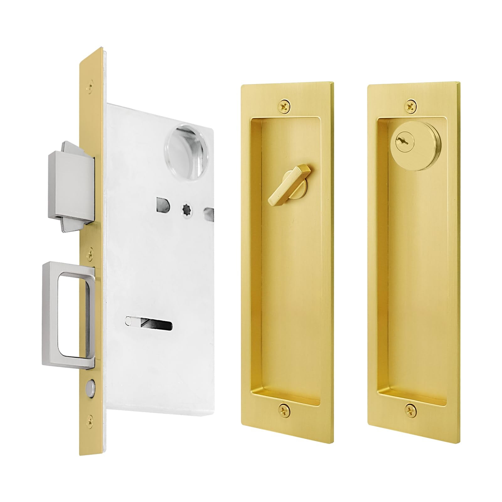 Senharvest Pocket Door Privacy Lock with Keys, Modern Rectangular ...