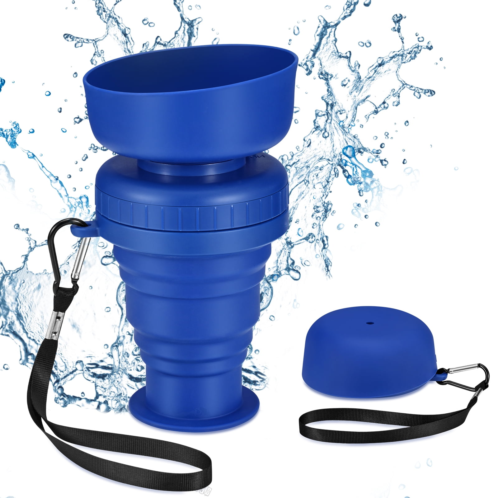 Senhu Collapsible Dog Water Bottle with Bowl Attached - 17oz Travel ...