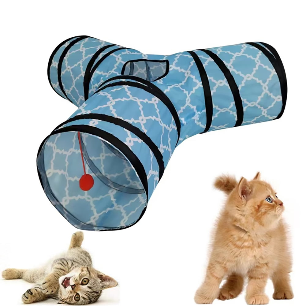 Senhu Pet Cat Tunnel Tube Cat Toys 3 Way Collapsible, Cat Tunnels for ...