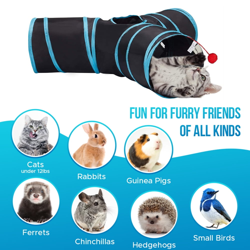 Senhu Y Cat Tunnel Tube 3 Way Cat Tunnels for Indoor Cats, Rabbit ...
