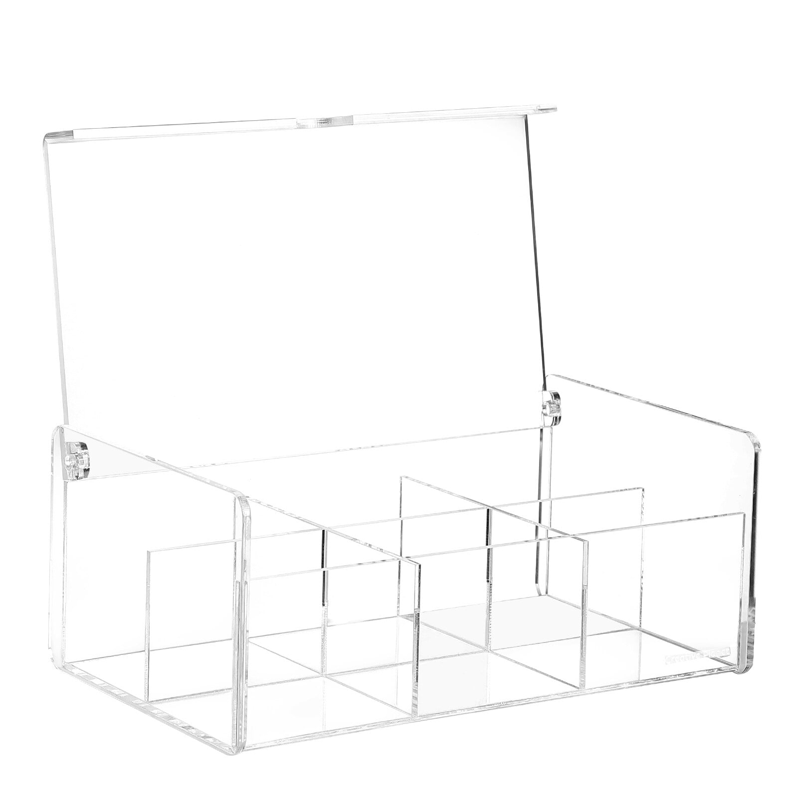 Seni Acrylic Tea Bag Organizer with Clear Lid - 6 Grids Transparent Tea ...