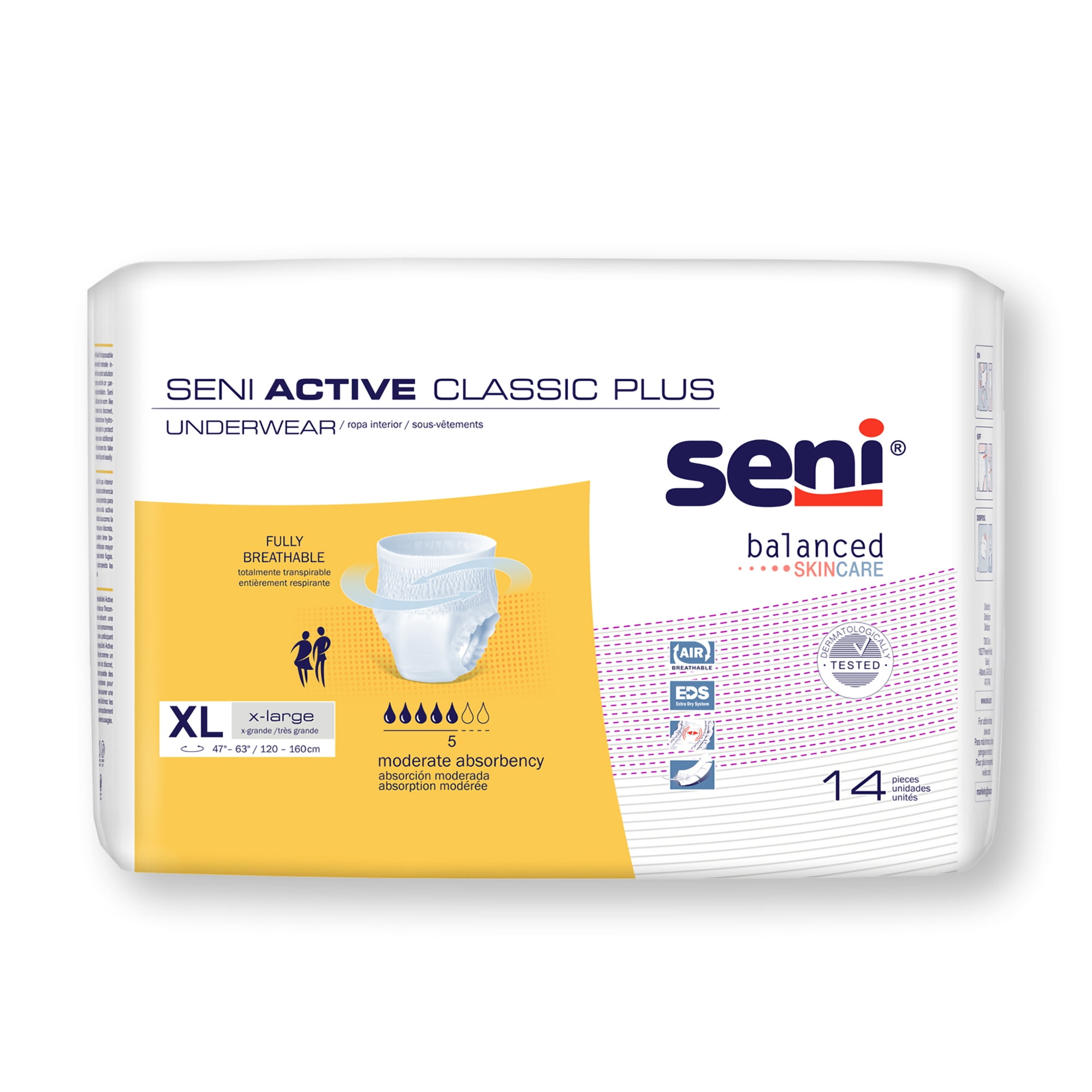 Seni Active Classic Plus Disposable Underwear Pull On with Tear Away ...