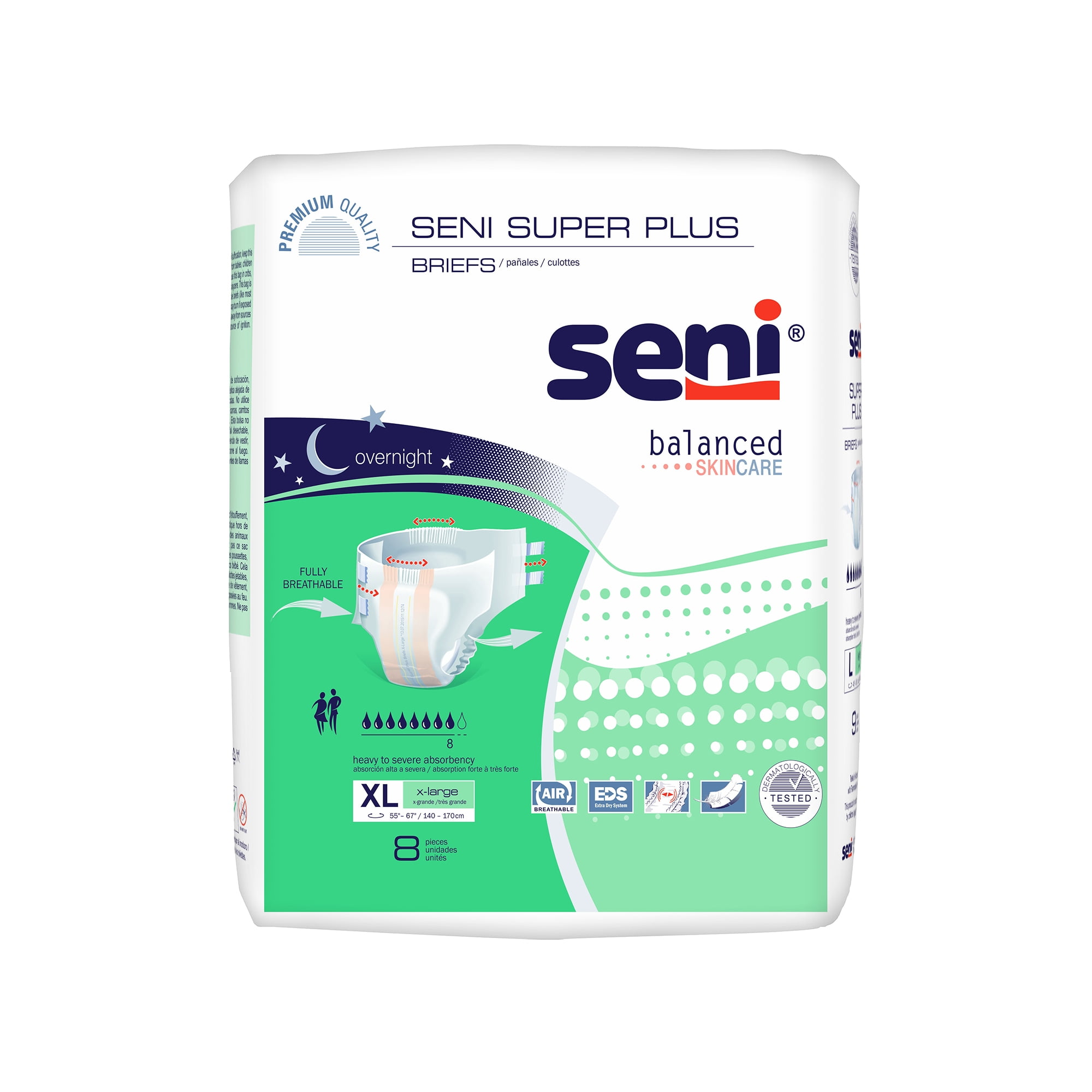 Seni Super Plus Adult Incontinence Brief XL Heavy Absorbency Breathable ...