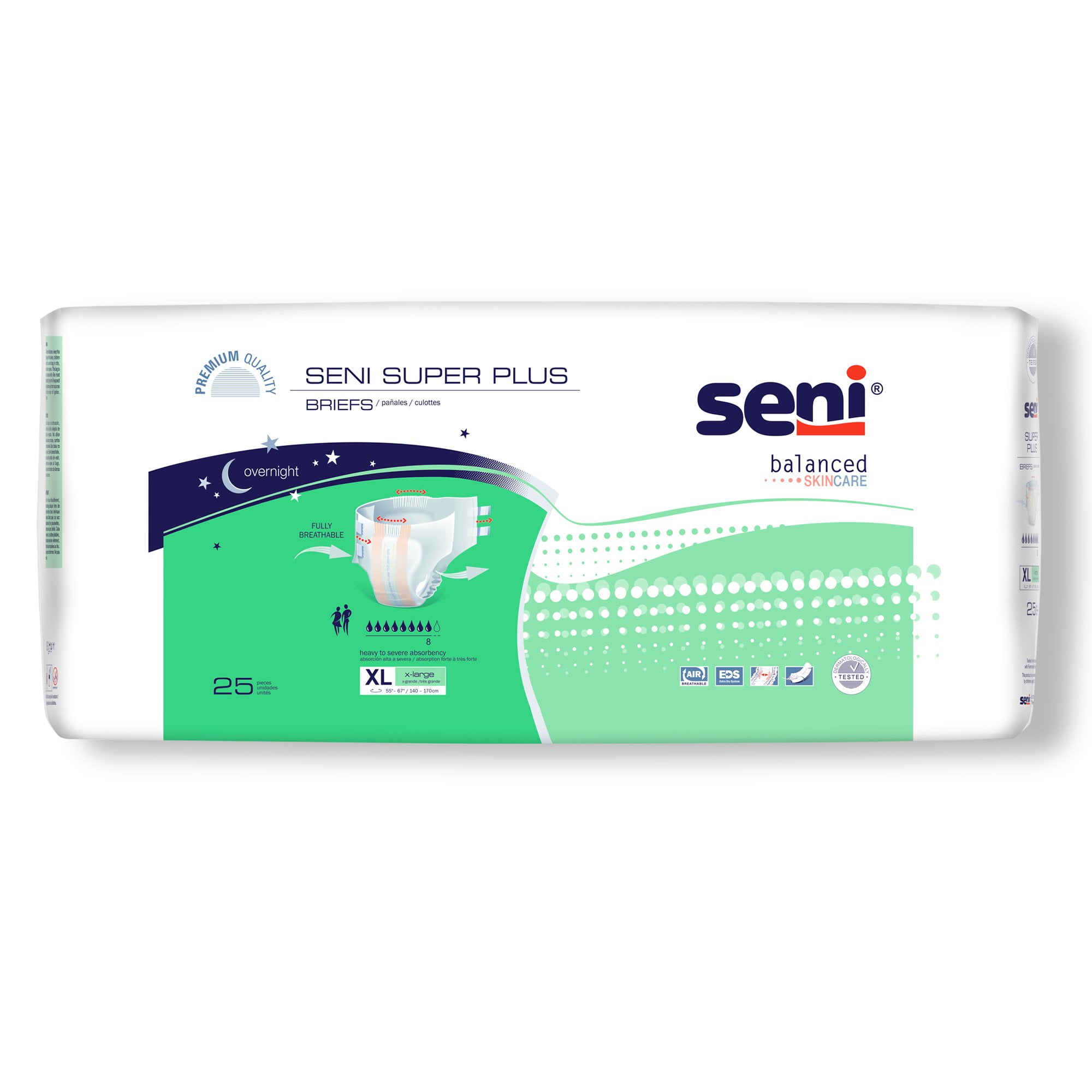 "Seni Super Plus XL Incontinence Briefs, Heavy Absorbency, Overnight ...