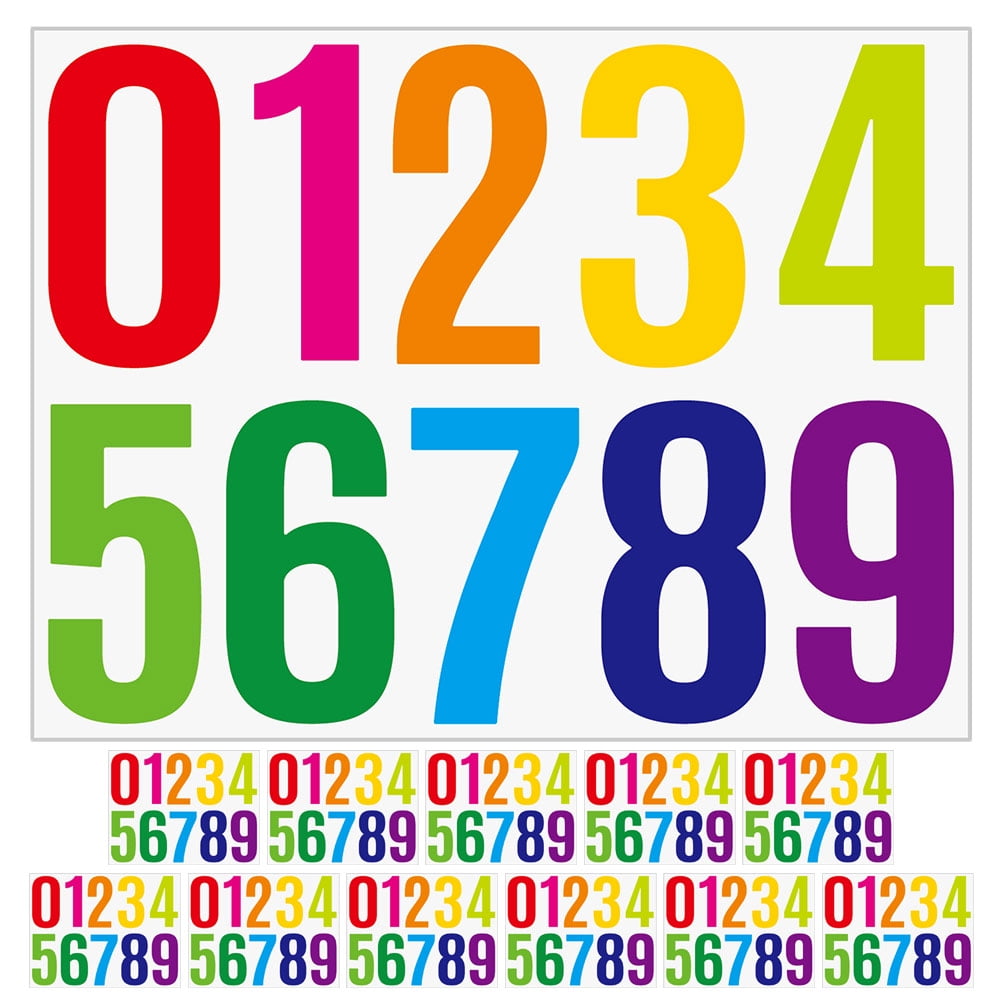 Senikei 12 Sheets Number Sticker Adhesive Numbers Decals Number Sticker ...