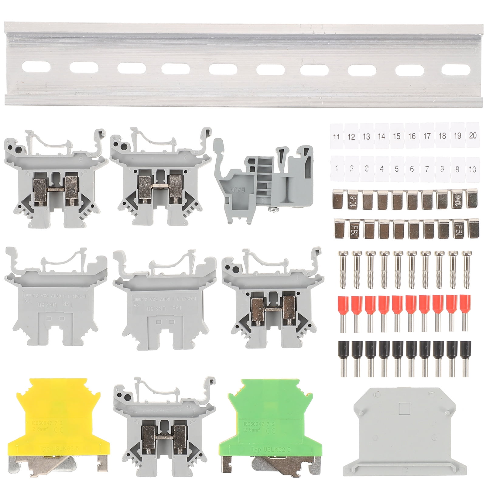 Senikei DIN Rail Jumper Kit Set Mount Block Screw Enclosure - Walmart.com