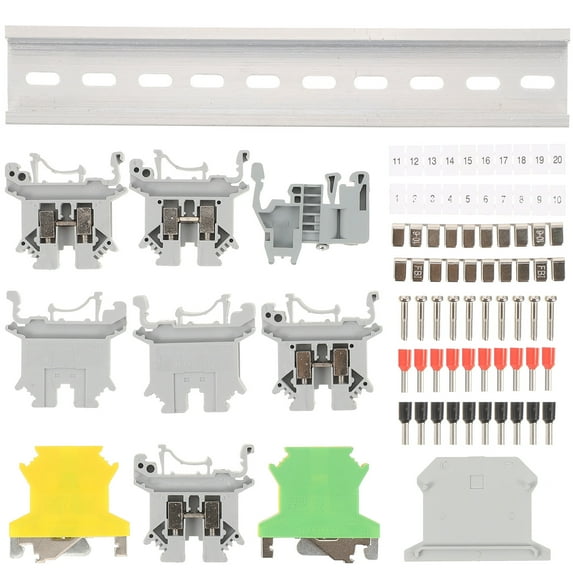 Senikei DIN Rail Jumper Kit Set Mount Block Screw Enclosure - Walmart.com