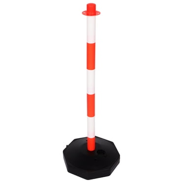 Gymax 2PCS Traffic Delineator Pole Safety Caution Barrier w/ 5ft Link ...
