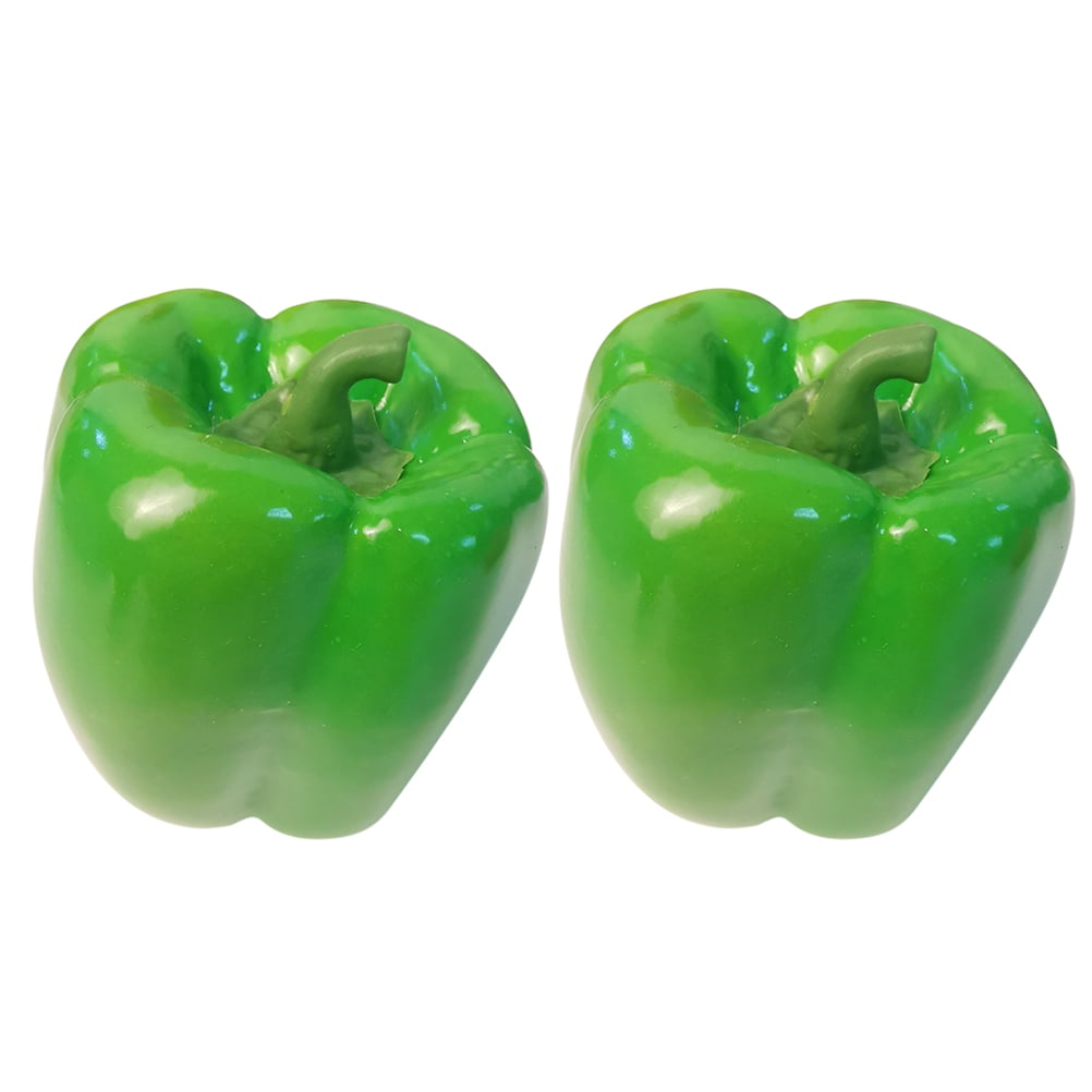 Senikei Green Artificial Bell Peppers Veggie: 2pcs Decorative Colorful ...