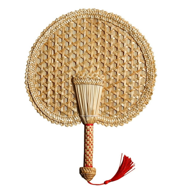 Senikei Natural Bamboo Fans Chinese Style Handheld Fans Wheat Straw Fan ...