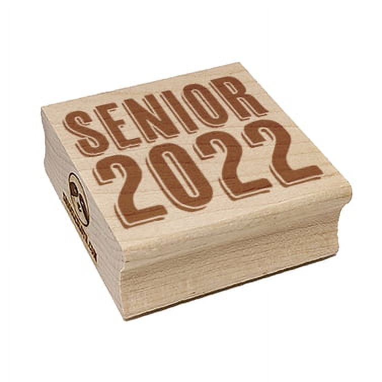 Senior 2022 Graduation Graduate Drop Shadow Square Rubber Stamp ...