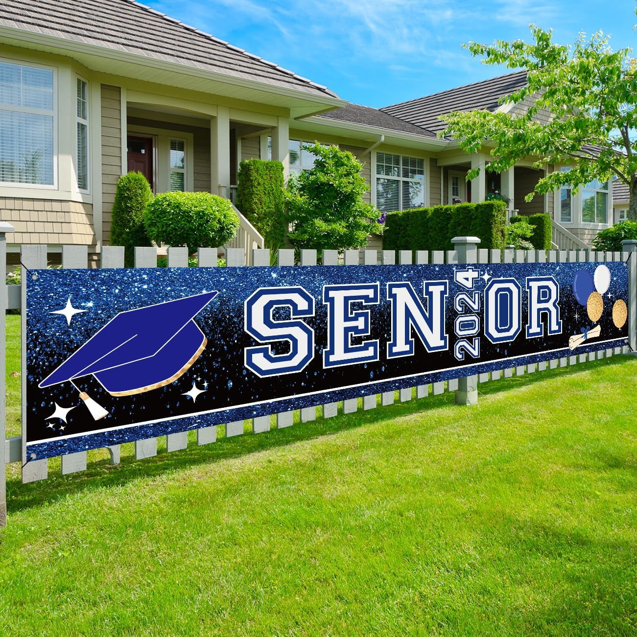 Senior 2024 Blue and White Graduation Party Decorations Larger ...