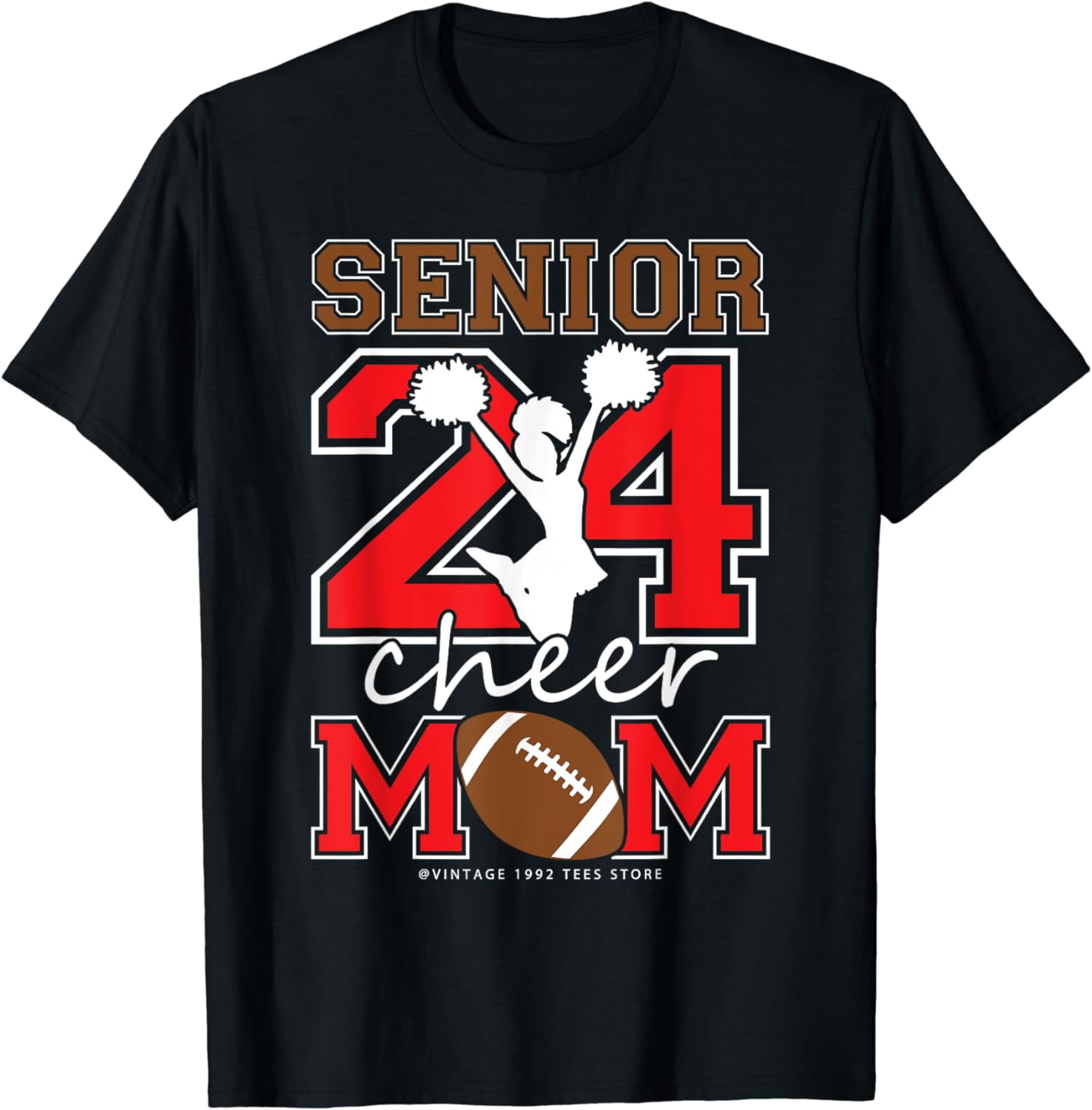 Senior 2024 Cheer Mom Proud Mom Of Class Of 2024 Graduation Cotton T ...
