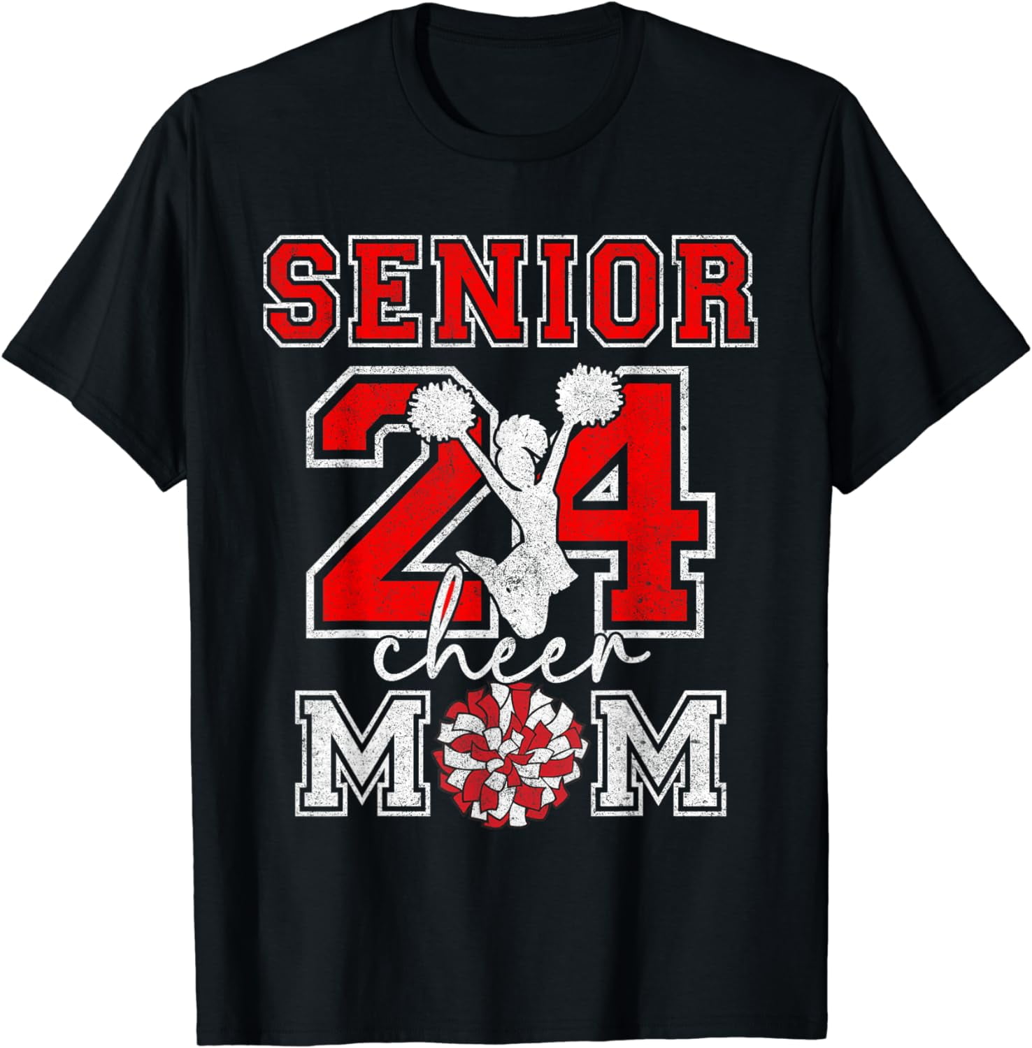 Senior 2024 Cheer Mom Senior Cheerleader 2024 Graduation Cotton T-Shirt ...