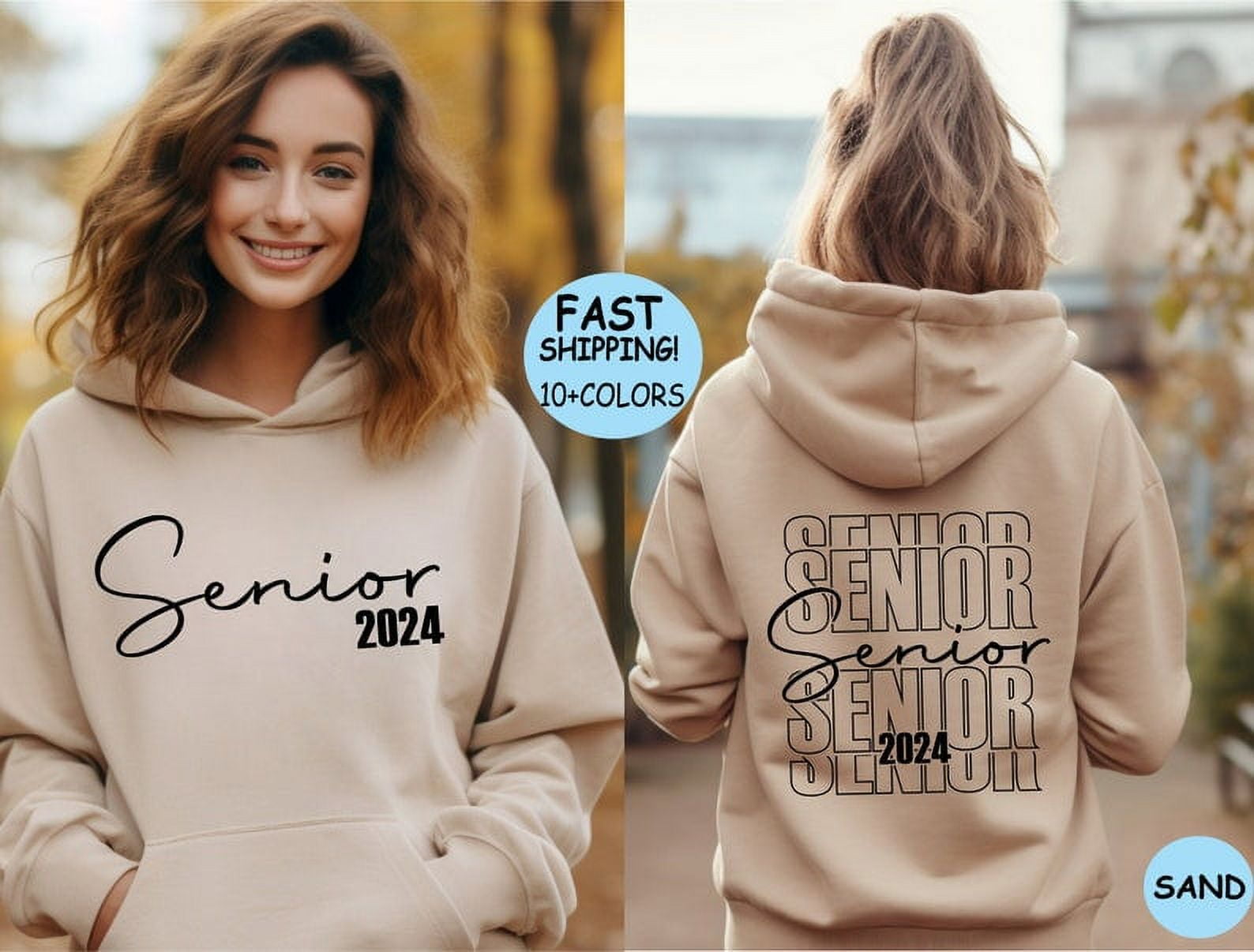 Senior 2024 Hoodie, Graduation 2024 Hoodie, Graduation Gift, Two Sided Senior 2024 sweatshirt ...