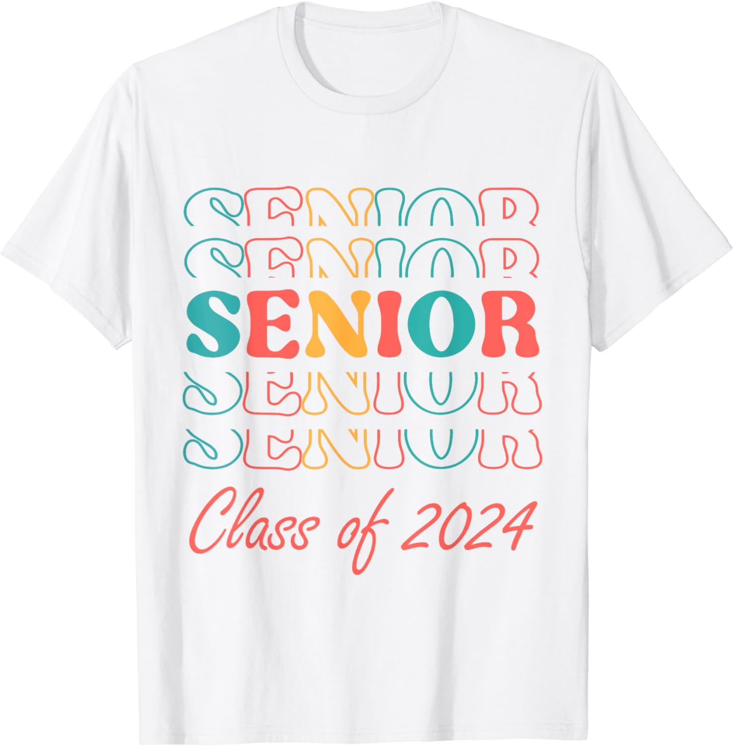 Senior 2024 Shirt Retro Senior 24 Graduation Class Of 2024 T-Shirt ...