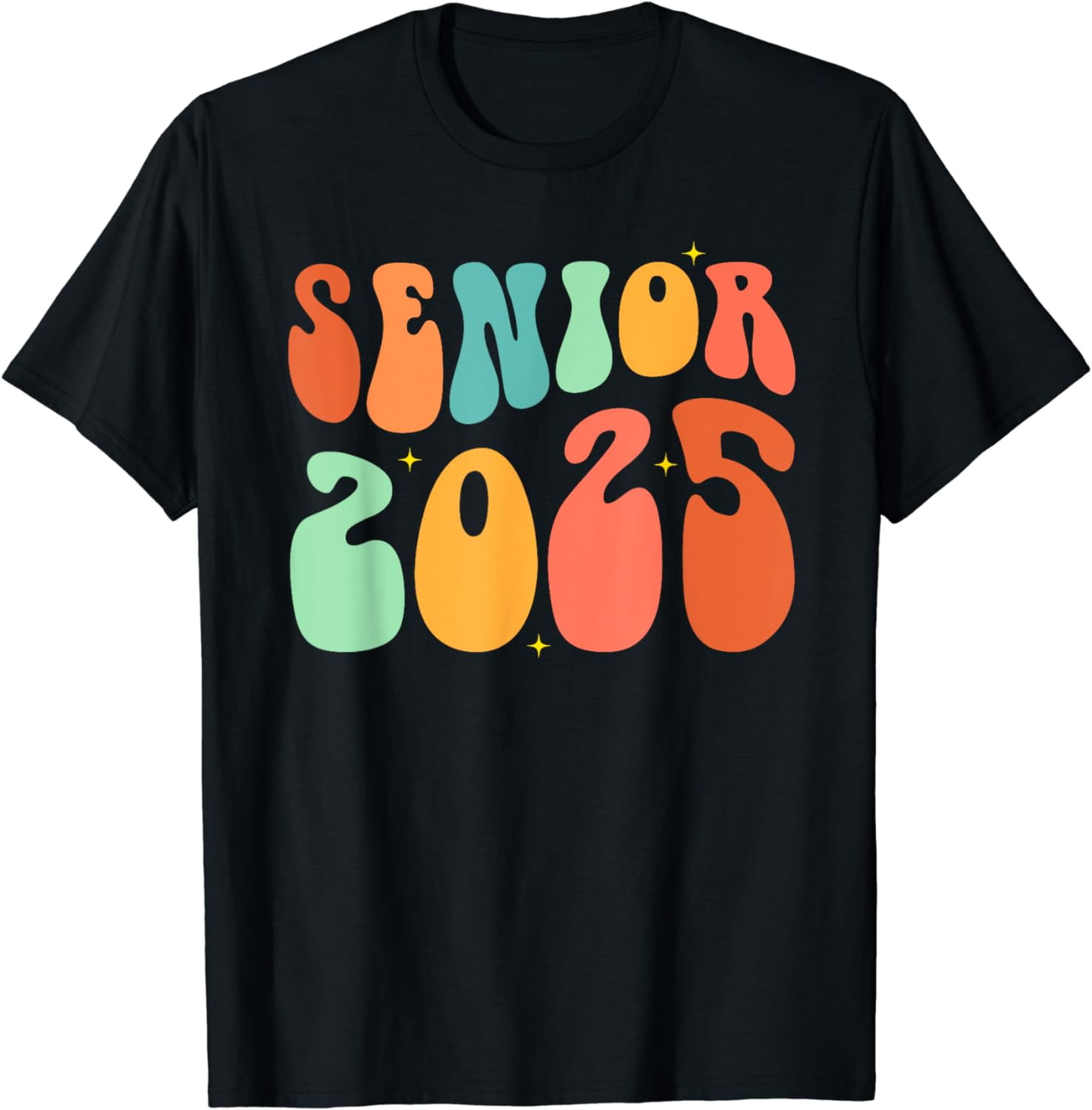 Senior 2025 Class of 2025 Retro Groovy Seniors Graduation 25 Cotton T ...