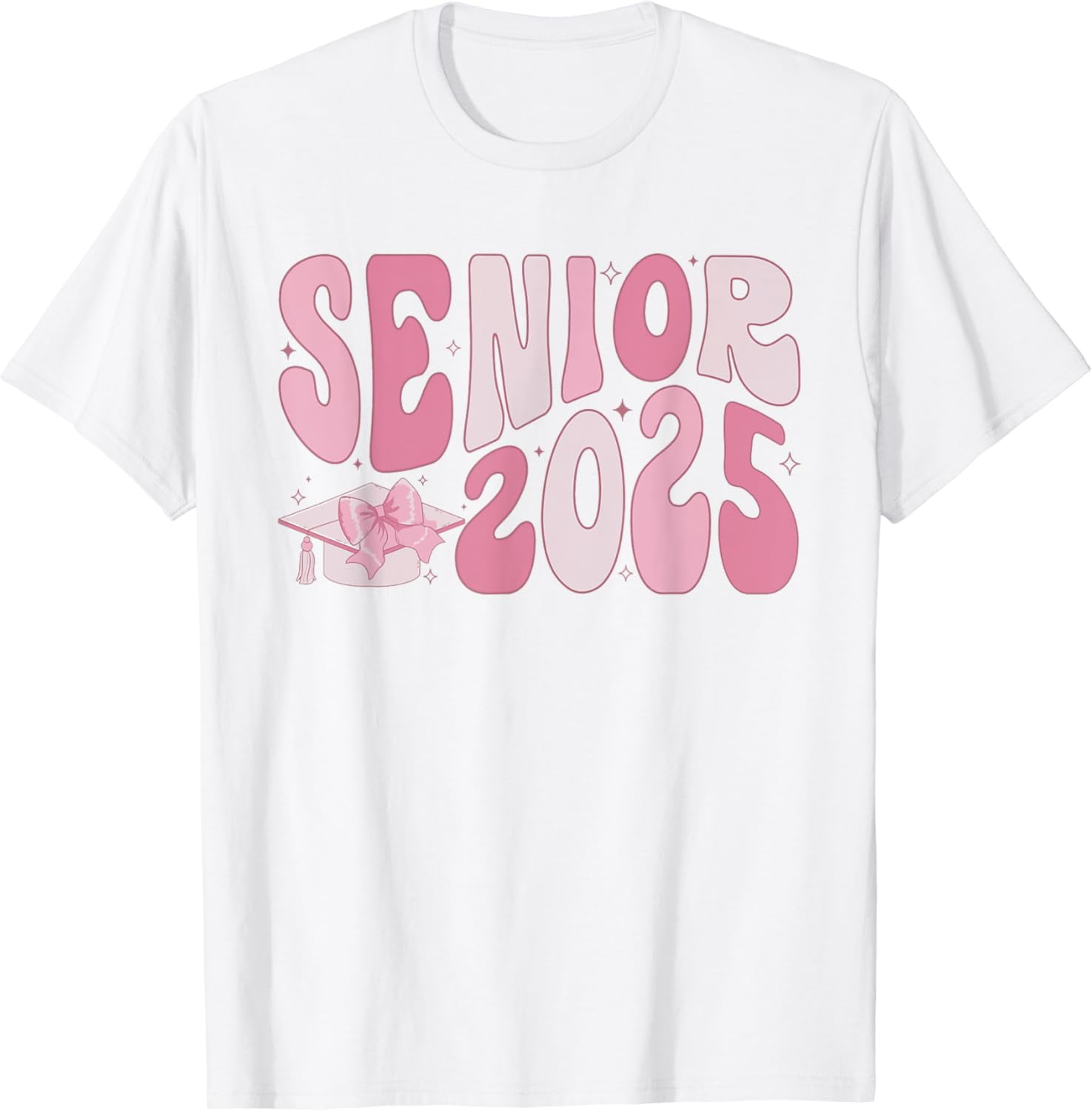 Senior 2025 Coquette Pink Bow Class of 2025 Back To School T-Shirt ...