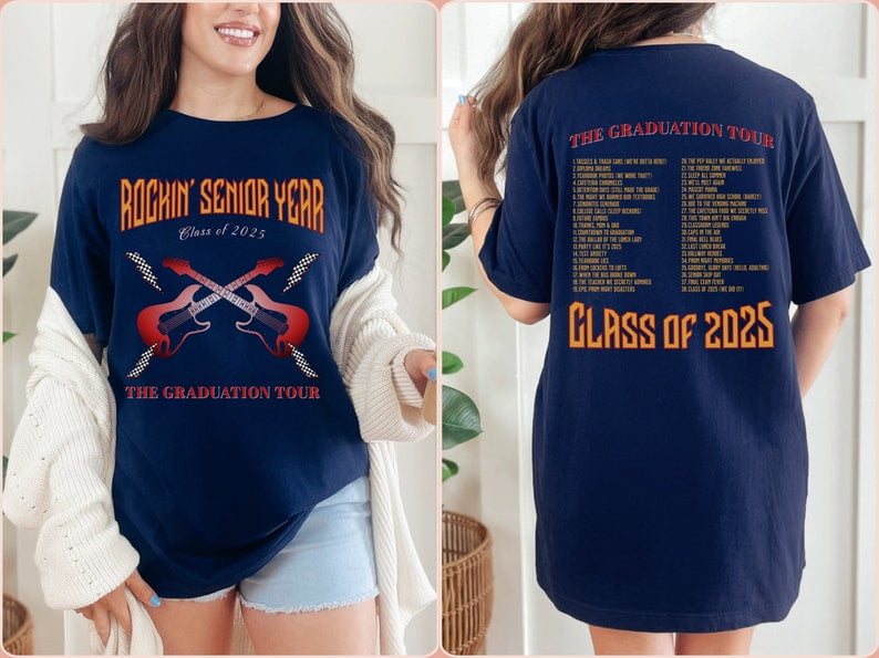 Senior 2025 Graduation Shirt, Double Side Graphic Tee, Senior Year Tee ...