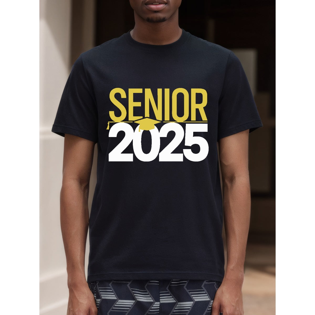 Senior - 2025 Milestone: Black T-shirt Displaying 'Senior 2025' in Bold ...