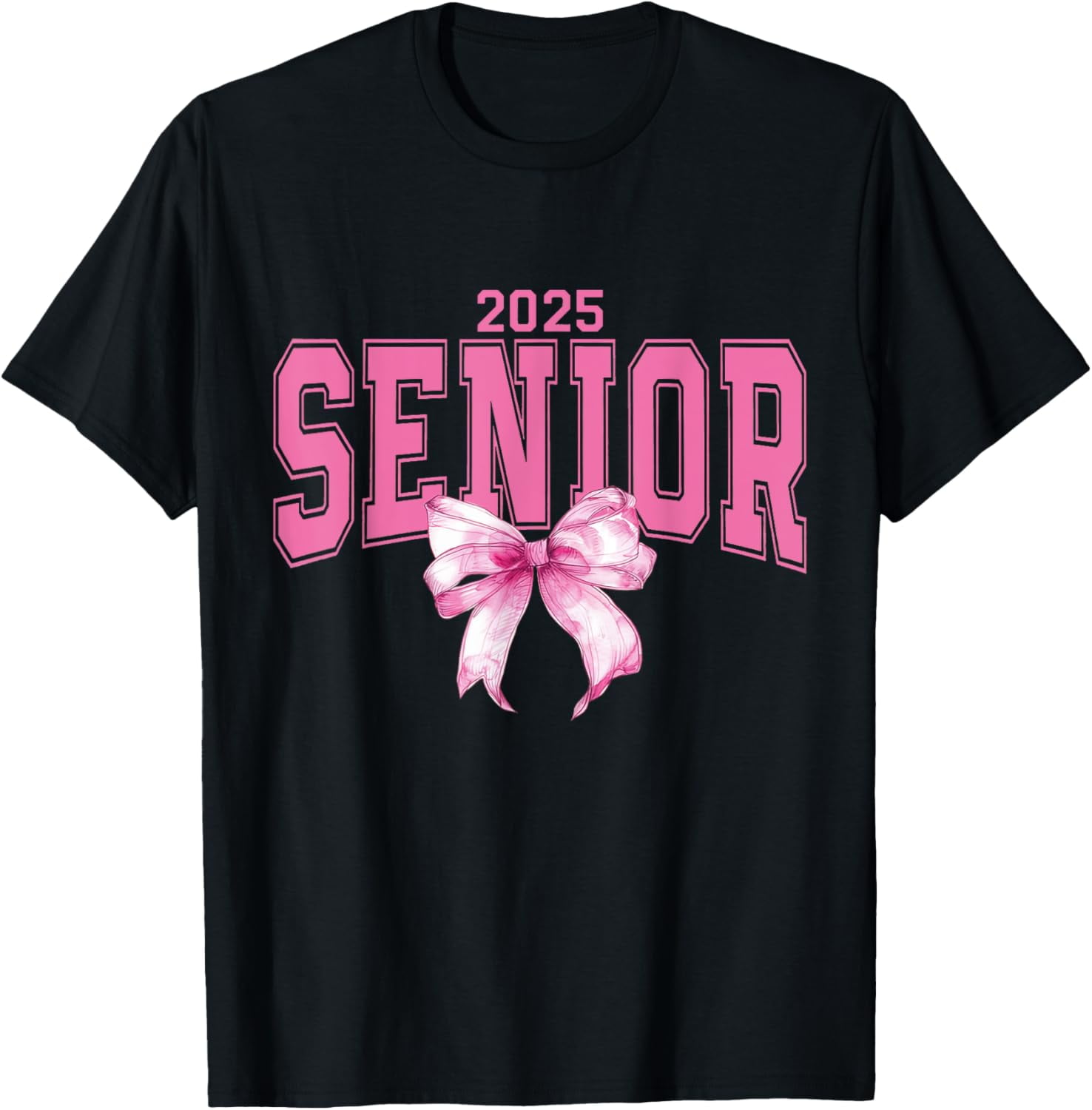 Senior 2025 Pink Bow Class of 2025 Graduate Graduation T-Shirt ...