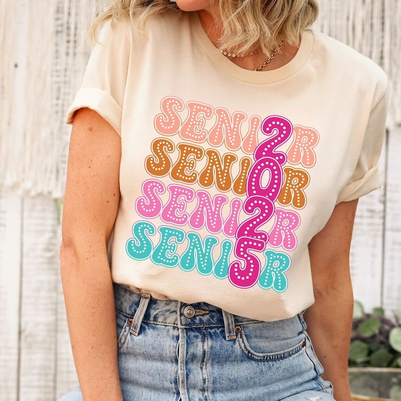 Senior 2025 Shirt, Retro Senior Shirt, High School Graduation Gift ...