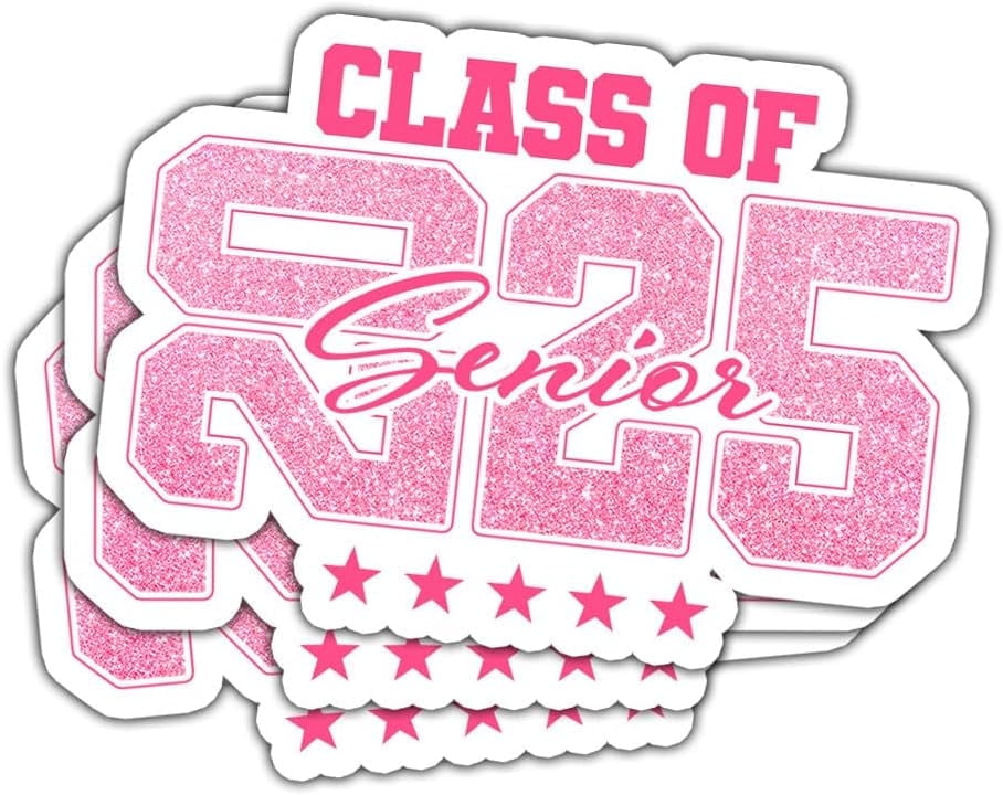 (3Pcs) Senior 2025 Stickers, Class Of 2025 Vinyl Sticker, Glitter Pink ...