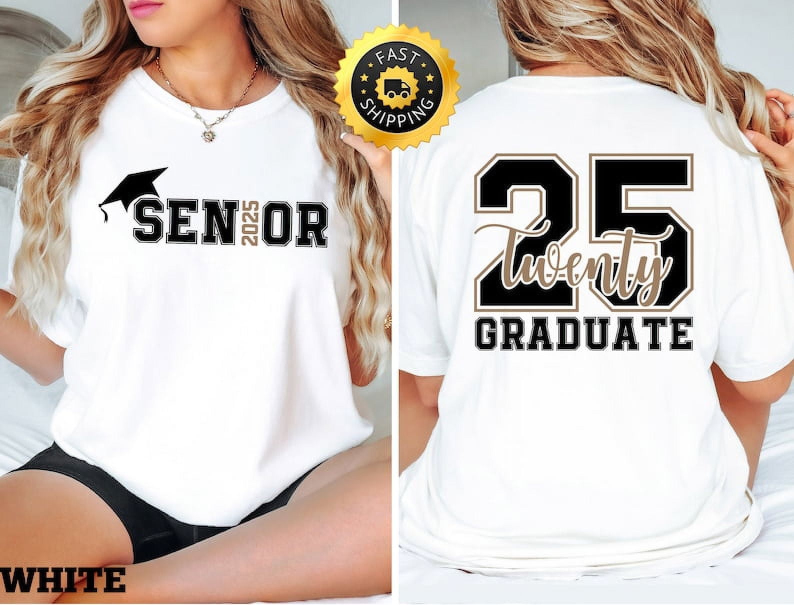 Senior 2025 shirt, Graduation 2025 shirt, Graduation 2025 Gift, Two ...