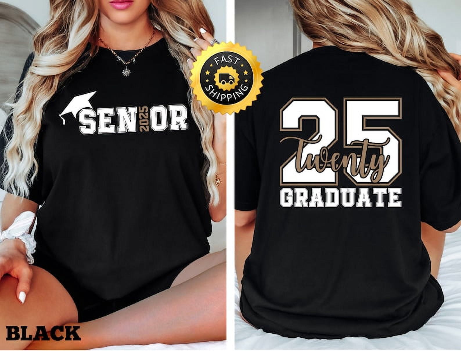 Senior 2025 shirt, Graduation 2025 shirt, Graduation 2025 Gift, Two ...