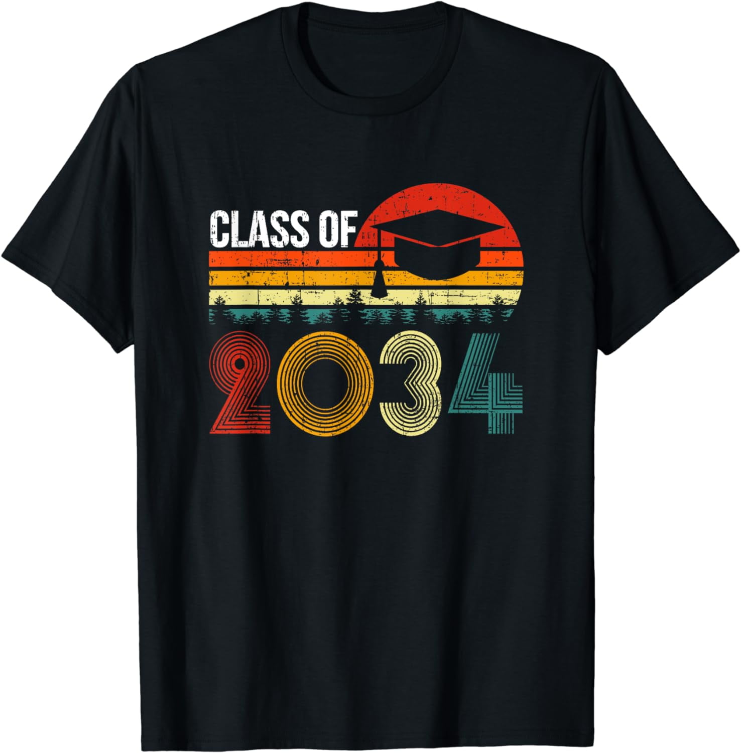 Senior 2034 Graduate Graduation 2034 Vintage Class Of 2034 T-Shirt ...